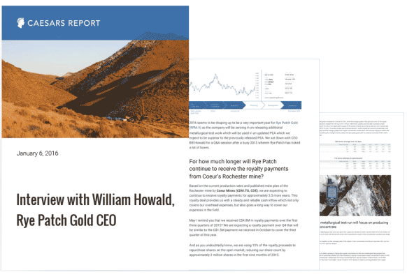 Junior Mining Stock Coverage – Caesars Report